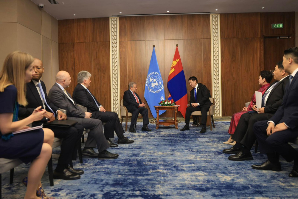 Ерөнхийлөгч У Хүрэлсүх НҮБ ын ерөнхий нарийн бичгийн дарга Антонио Гутеррештэй уулзлаа